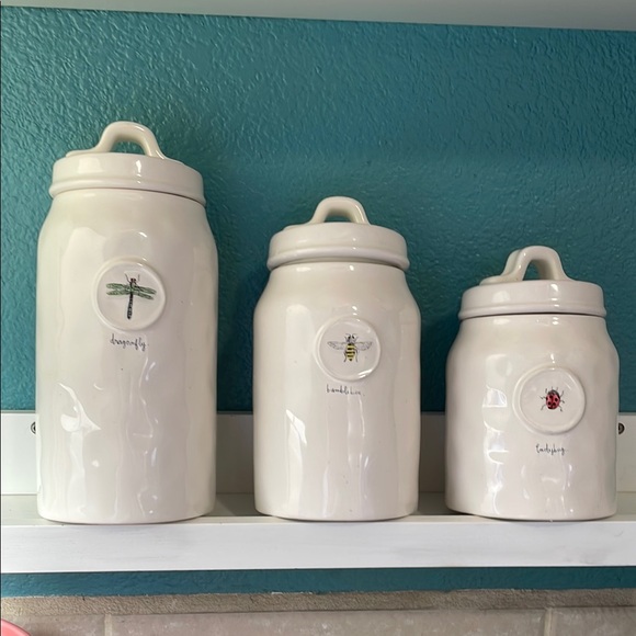 Kitchen | Rae Dunn Dragonfly Bumblebee And Ladybug Canister Set Of 3 ...